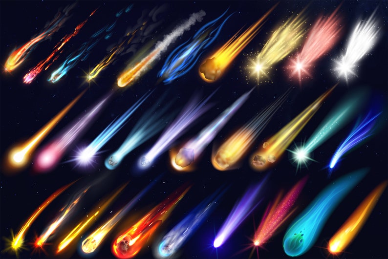 60 Meteorite Light Overlays: Galaxy Fireball Effects (PNG) - Etsy