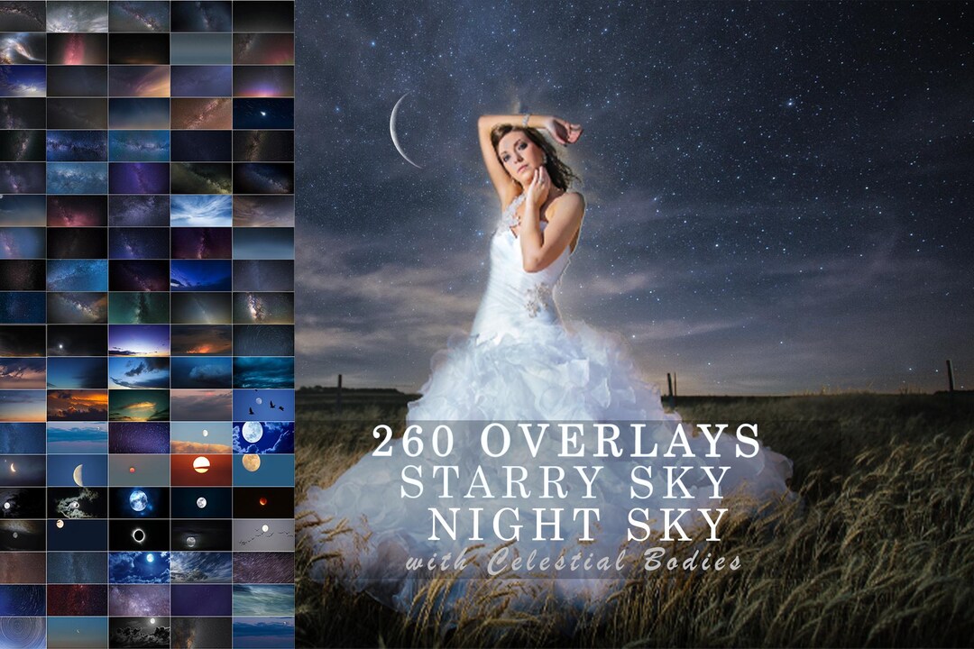 260 Night & Starry Sky Photo Overlays, Skies Backdrops, Dreamy, Moon ...