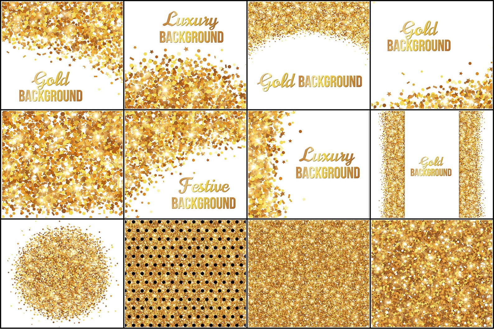 12 Golden Backgrounds Gold Confetti Digital Paper Party | Etsy