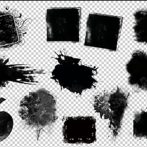 100 Painted Mask Frames, Photo Frame, Photoshop Overlay, Watercolor ...