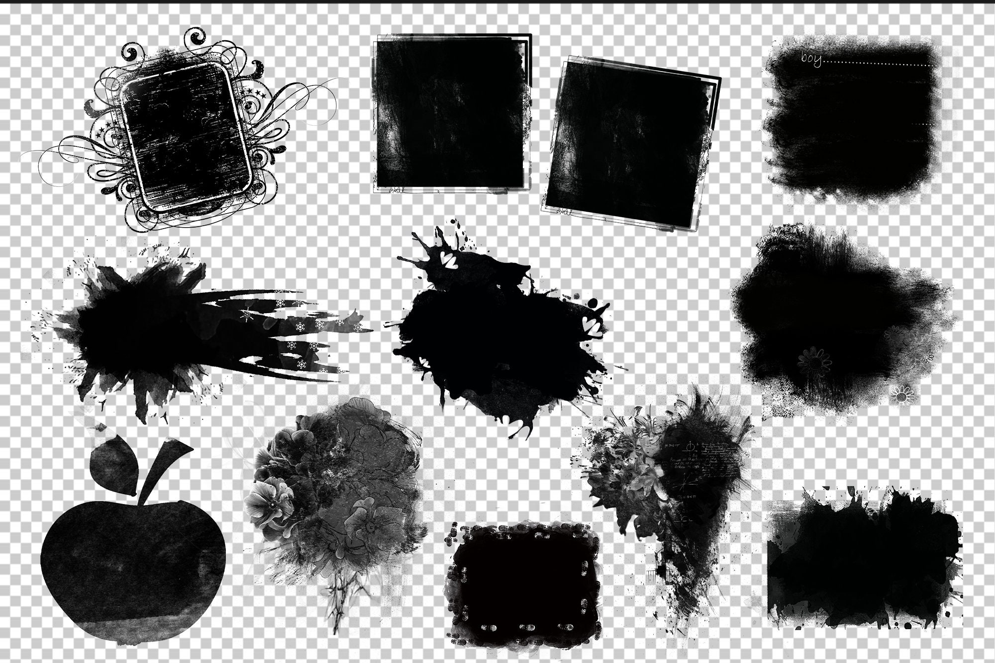 100 Painted mask frames photo frame Photoshop overlay - Etsy 日本