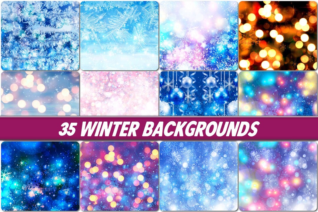 35 Winter Snow Paper, Christmas Bokeh, Blue Backgrounds, Scrapbook ...