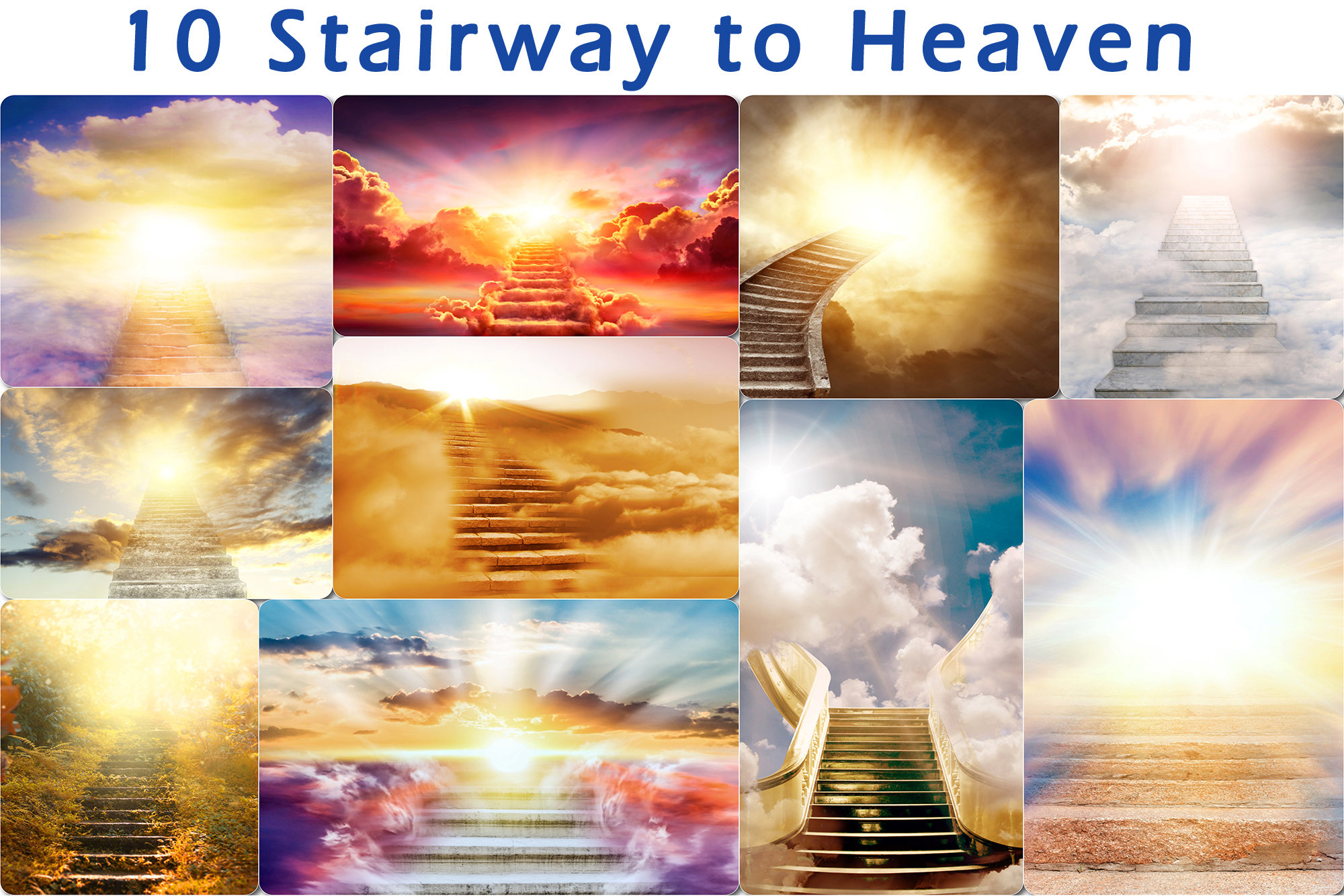 10 Stairway to Heaven Sky Overlays Digital Sky Road to - Etsy