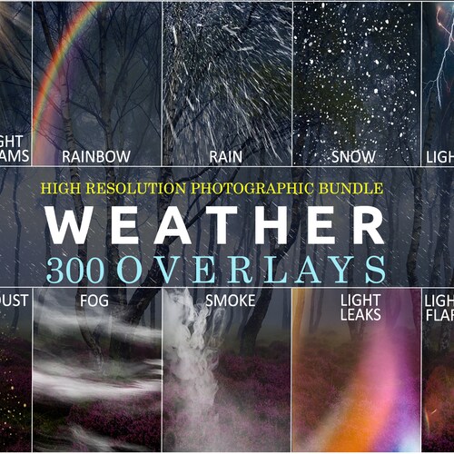 300 WEATHER PHOTOSHOP OVERLAYS Snow Rain Overlay Fog | Etsy