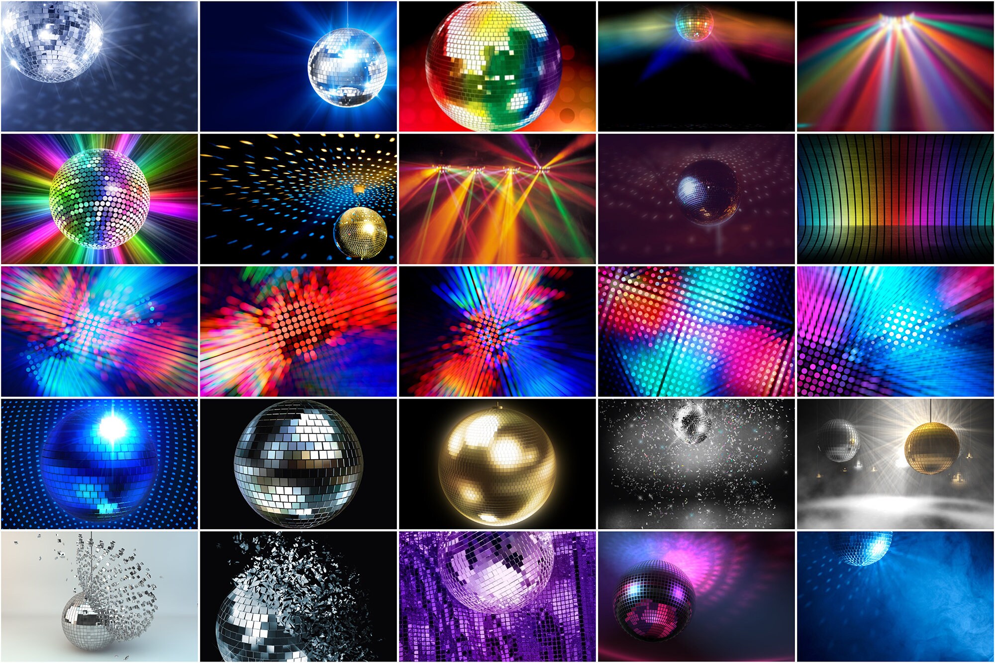 100 Disco Ball Overlays, Nightclub Party Backgrounds, Music Light Club ...