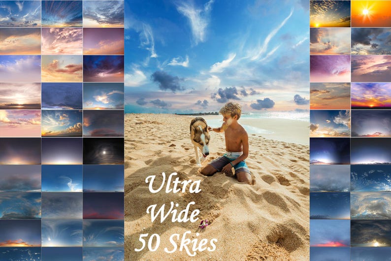 50 Sunrise Sunset Sky Photo Overlays, Wide Skies Backdrop, Sunset, Blue ...