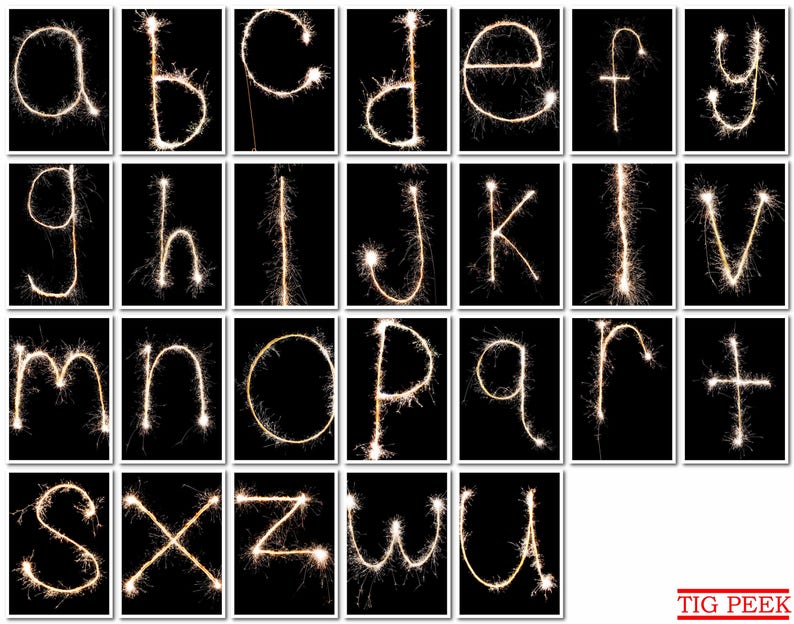 72 Sparklers Alphabet Photo Overlays Wedding Sparklers - Etsy