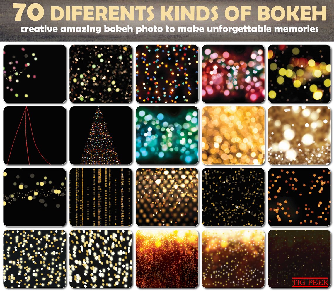 70 Bokeh Overlays Golden Overlays Photoshop Christmas - Etsy