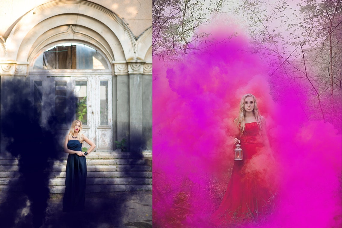 150 Colored Smoke Bomb Overlays for Photoshop Colorful Gender - Etsy