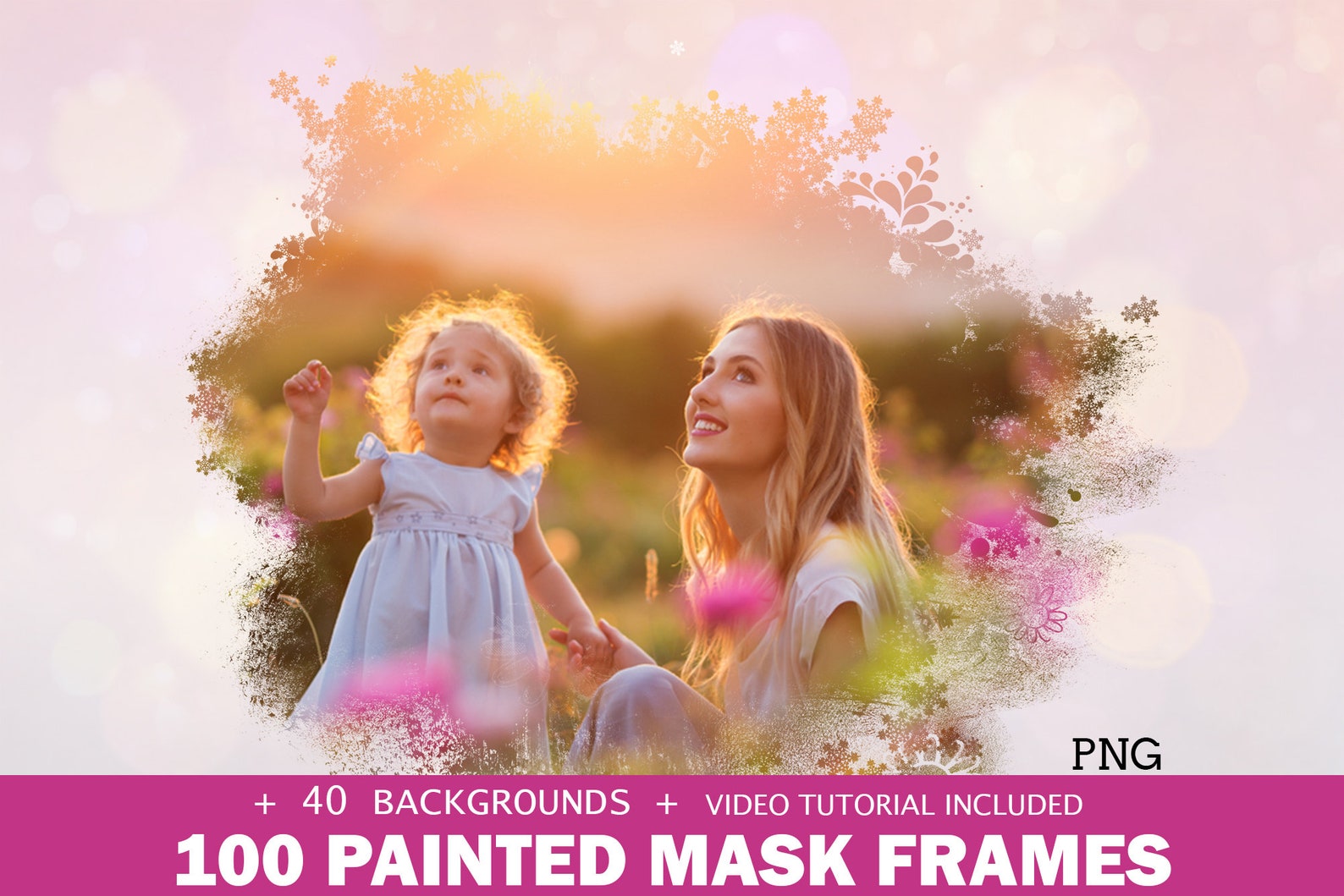 100 Painted Mask Frames Photo Frame Photoshop Overlay | Etsy