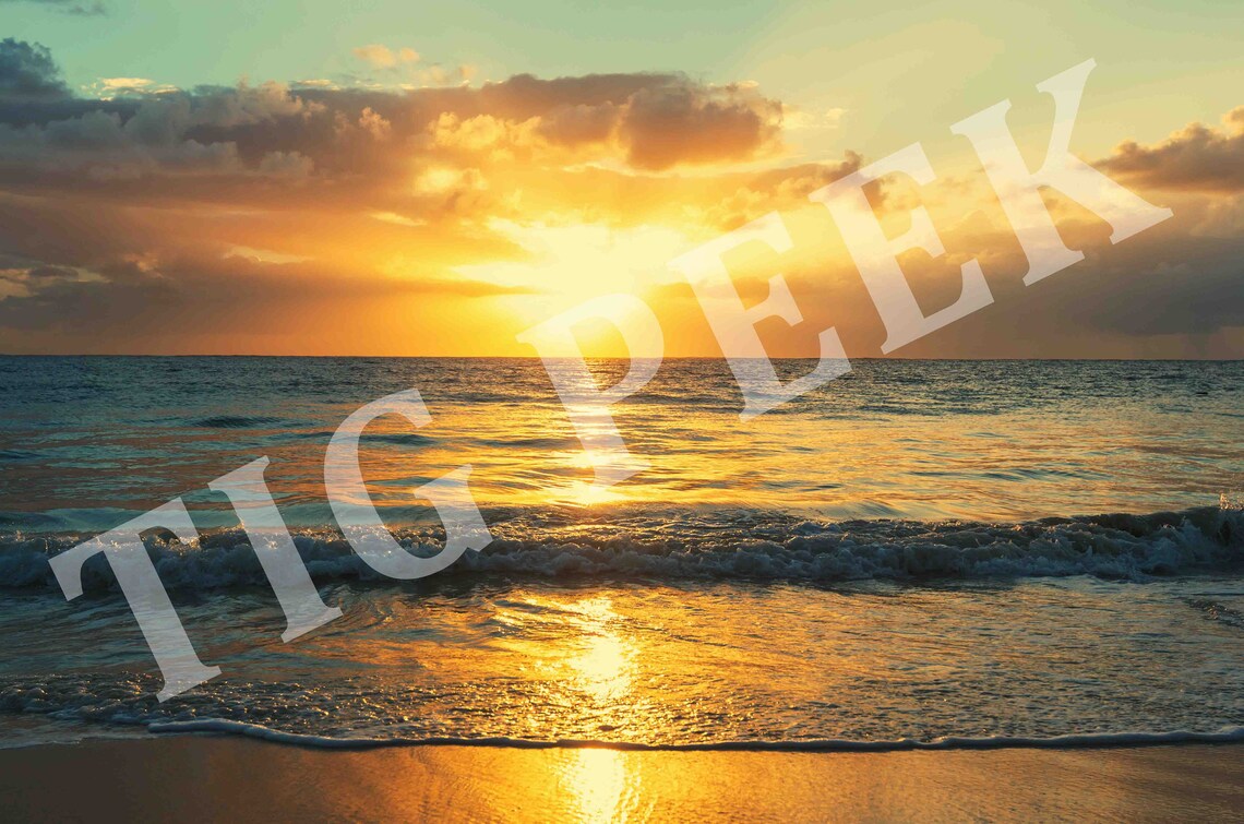 4 Seashore Digital Backgrounds Ocean Beach Waves of the Sea - Etsy