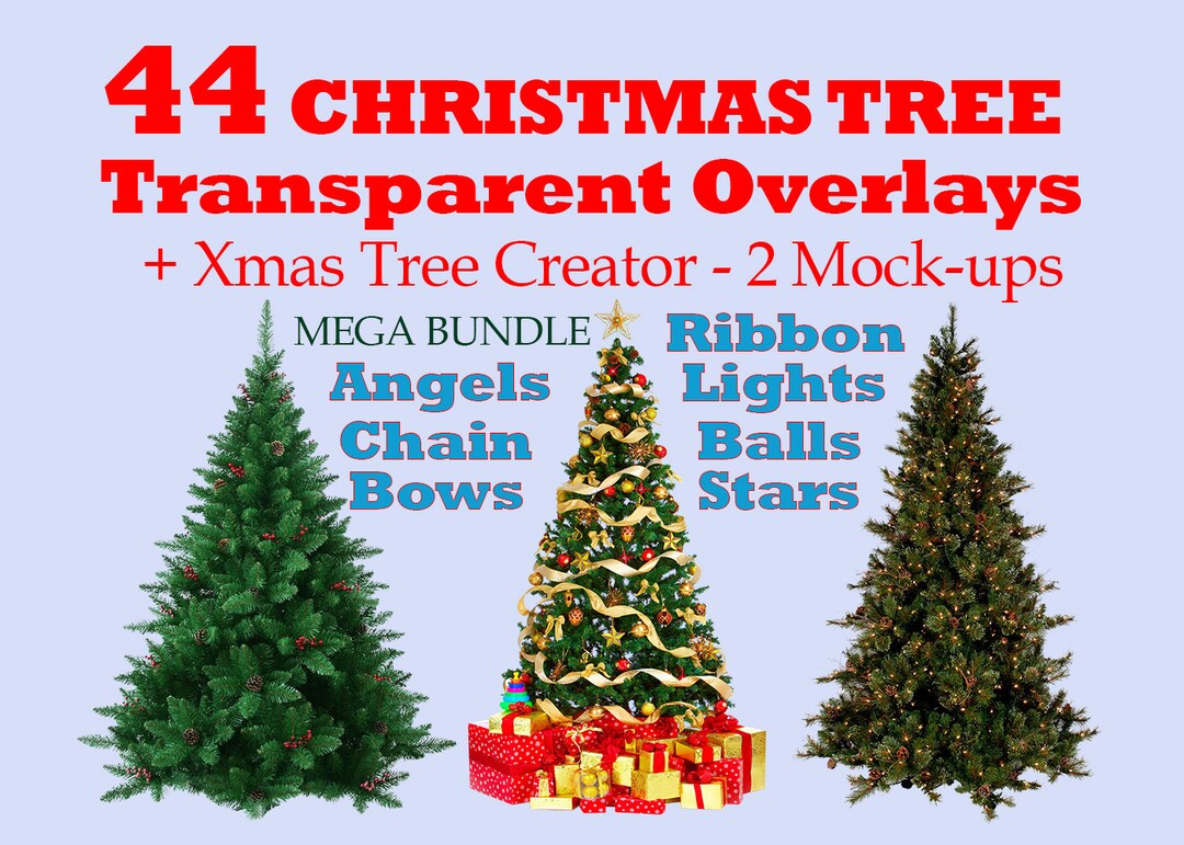 44 Christmas Tree, Realistic Mock-up Christmas Tree, Pine Trees ...