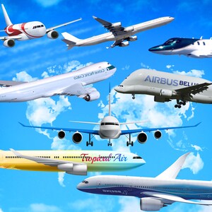 60 Aircraft Photoshop Overlays, Realistic Flying Airplane Jet ...