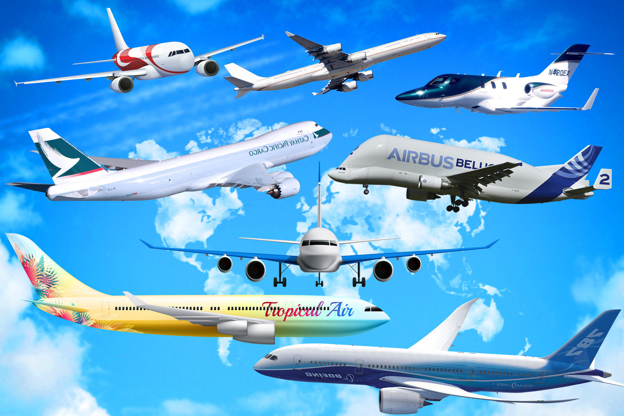 60 Aircraft Photoshop Overlays Realistic Flying Airplane Jet - Etsy