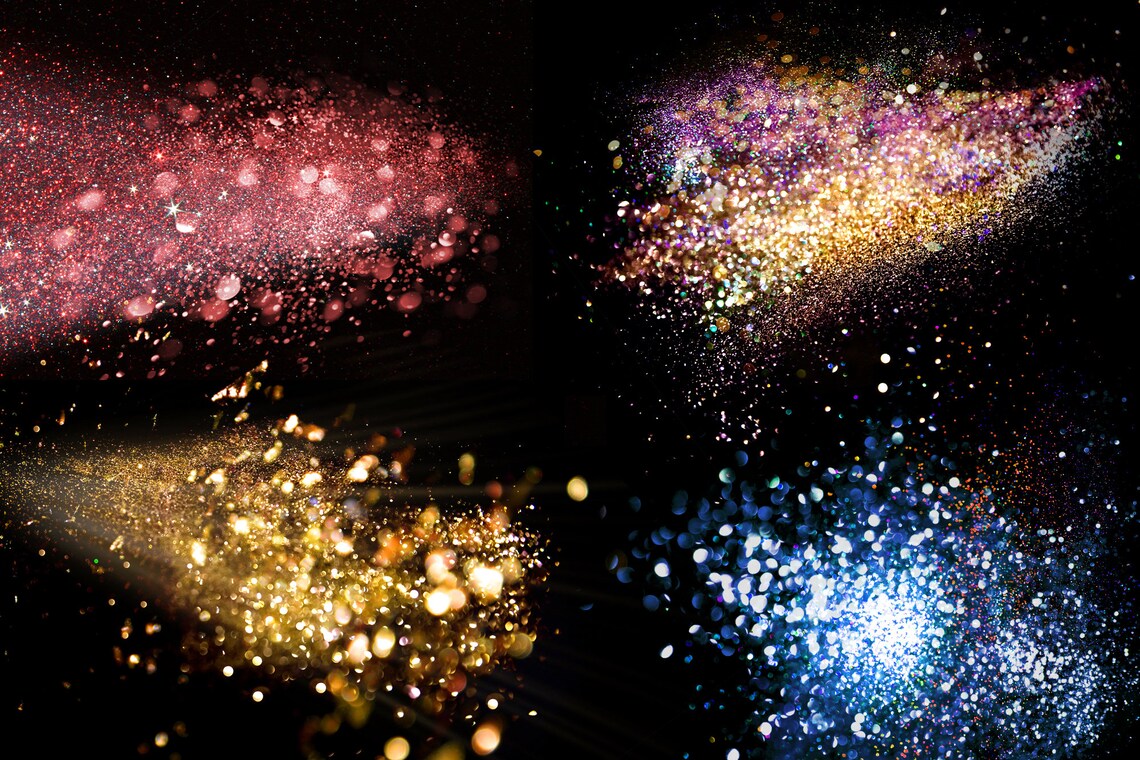 100 Glitter Photoshop Overlays, Gold Sparkle, Shimmer Effects, Shine ...