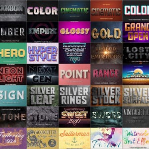 100 Premium Photoshop Text Effects, 3D Fully Editable Text Effects ...