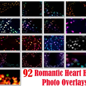 92 Valentine Hearts Bokeh Photo Overlays Romantic Overlays - Etsy