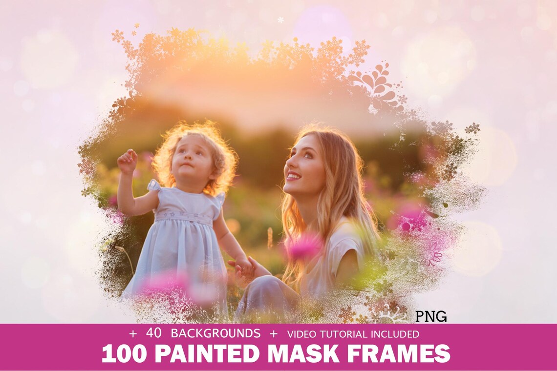 100 Watercolor Photo Mask Frames, Bokeh Backgrounds, Fine Art Texture ...