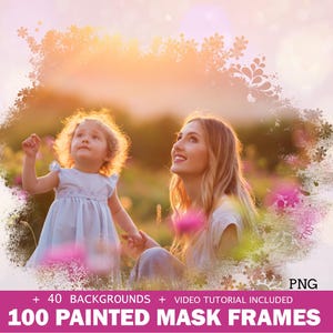 100 Watercolor Photo Mask Frames, Bokeh Backgrounds, Fine Art Texture ...