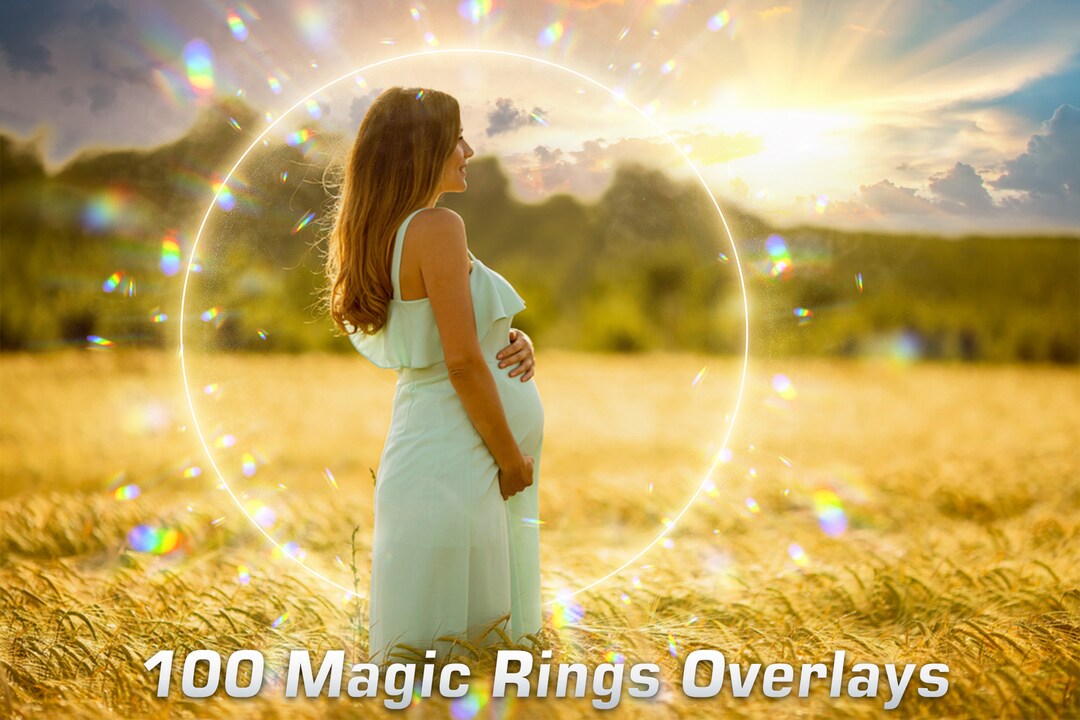 100 Gold Ring Overlays Maternity Rainbow Ring Portrait Ring - Etsy
