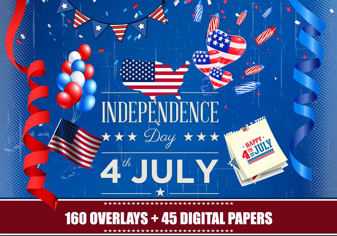 200 USA Digital Overlays 4th of July Independence Day 4th - Etsy