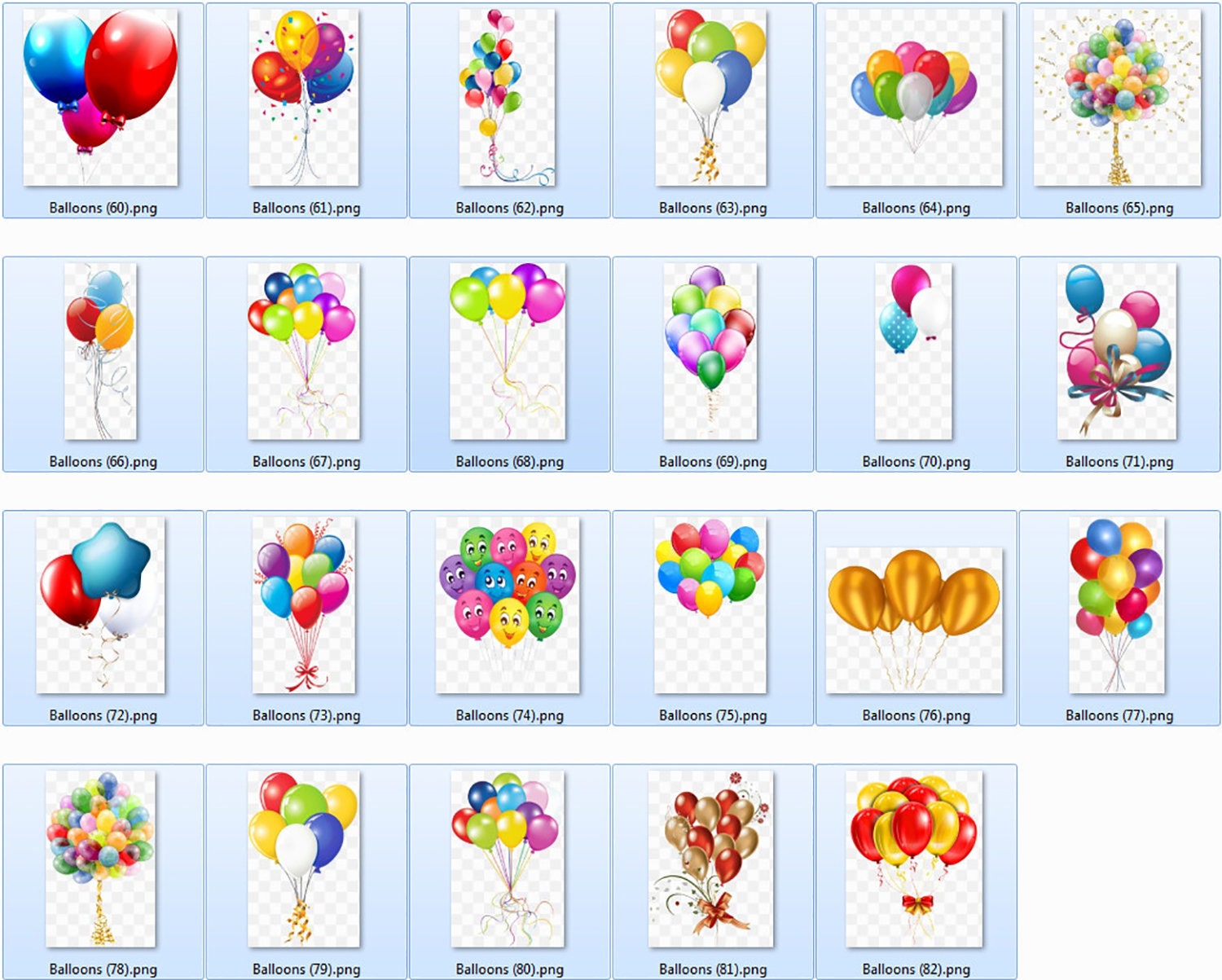 106 Balloons Photo Overlays, Falling Balloons Clipart, PNG Balloon ...