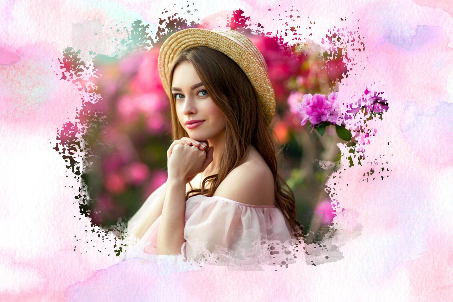 100 Watercolor Portrait Paint Masks Photo Frame Photoshop - Etsy