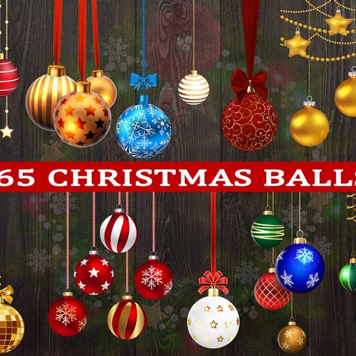 65 Christmas Balls Clipart Christmas Baubles Christmas - Etsy