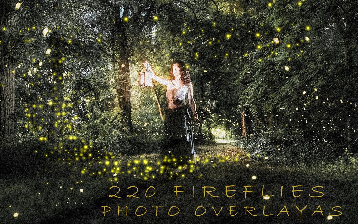 220 Magic Firefly Photo Overlays Fireflies Photoshop Overlay | Etsy