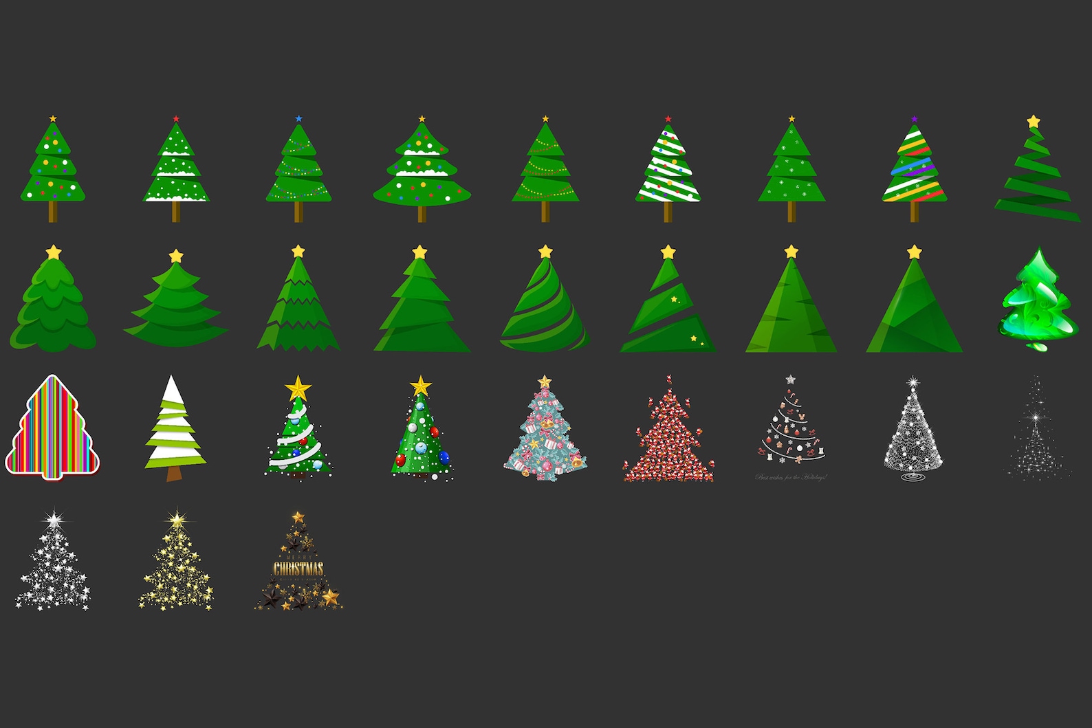 100 Christmas Tree Clipart Christmas Tree Overlays for - Etsy