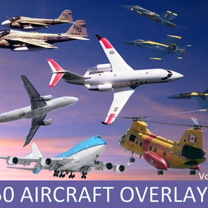 50 Aircraft Photoshop Overlays, Realistic Flying Airplane, Overlay ...