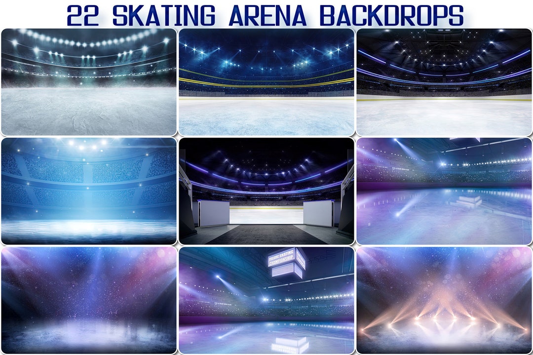 22 Skating Arena Backdrops, Empty Winter Background, Ice Ring ...