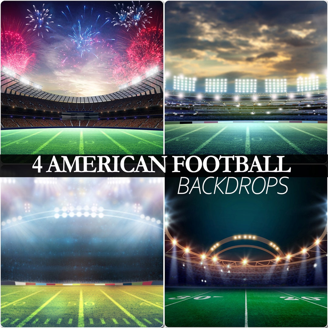 4 American Football Stadium Backgrounds, Sports Field, Empty Night ...