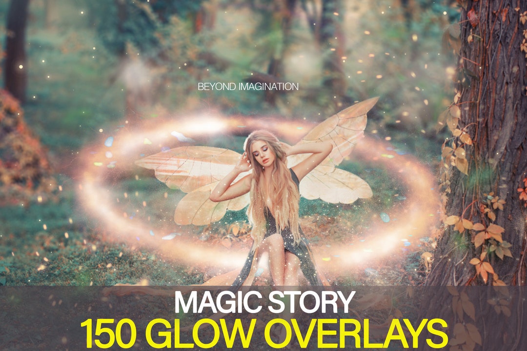 150 Magic Fantasy Light, Wand Sparks Overlays, Sparkle Stardust, Golden ...