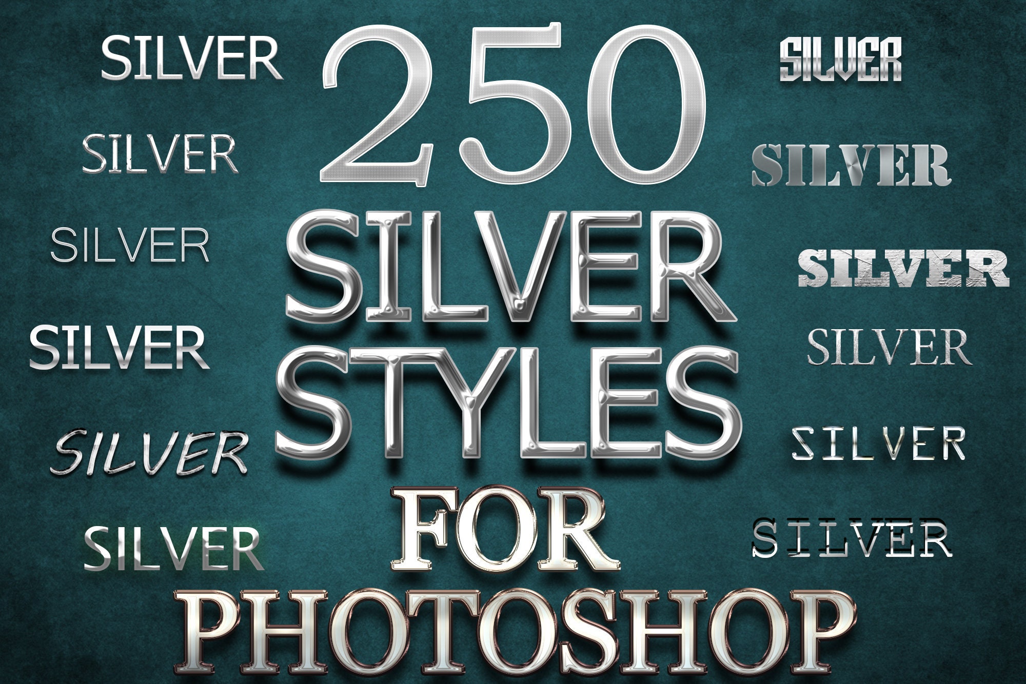 250 Silver Styles Photoshop Layer Styles Texture Glitter Etsy 