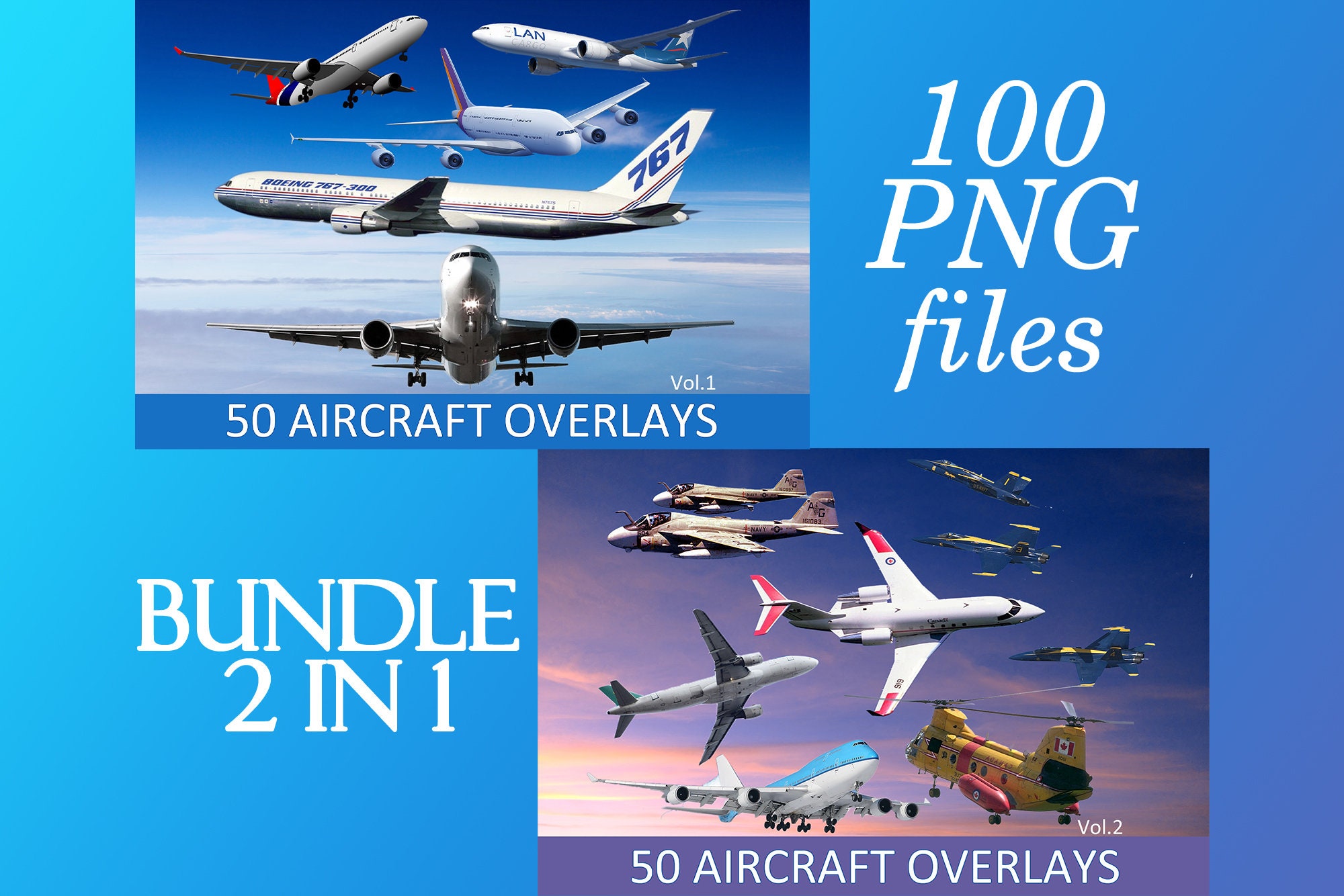 100 Aircraft Photoshop Overlays Realistic flying airplane | Etsy