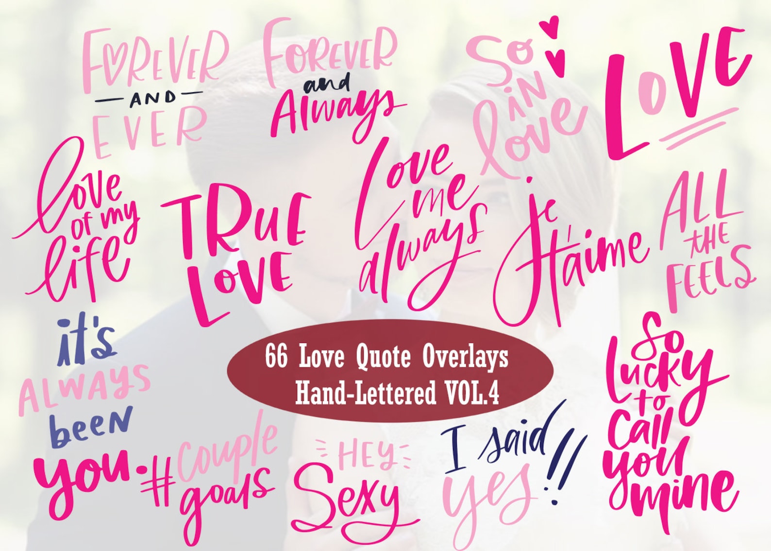 50 Love Quote Overlays VOL.4 Hand-lettered Photo Overlays | Etsy
