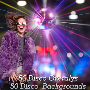 100 Disco Overlays, Sparkling Disco Ball Spotlight, Mirror Ball, Laser ...