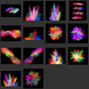 21 Explosion of Colored Powder, Holy Powder Texture, Colored Explosion ...