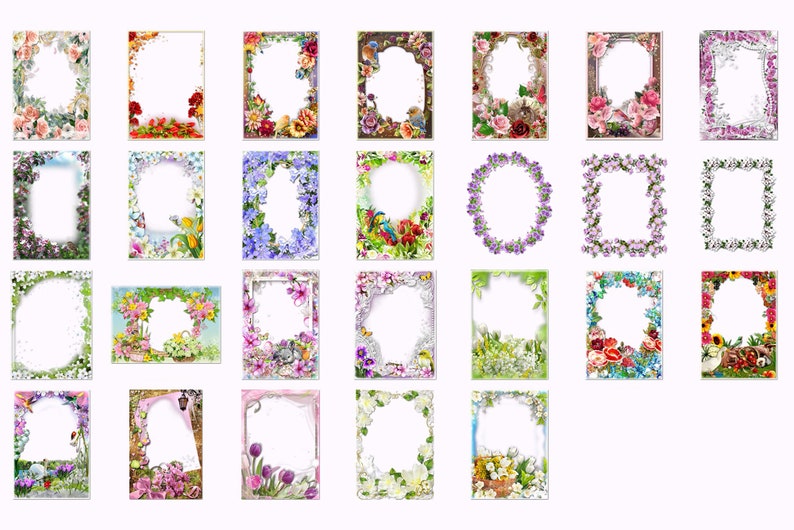 60 Flower Frames Spring Flowering Summer Flowers Roses - Etsy