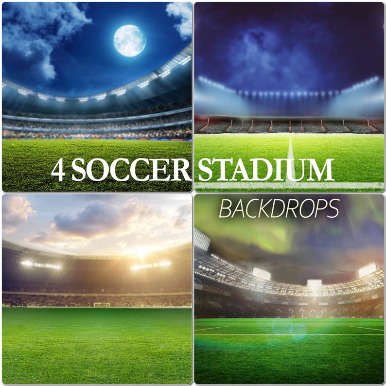 4 Soccer Stadium Backdrop, Sports Arena, Stadium Lights Overlays ...