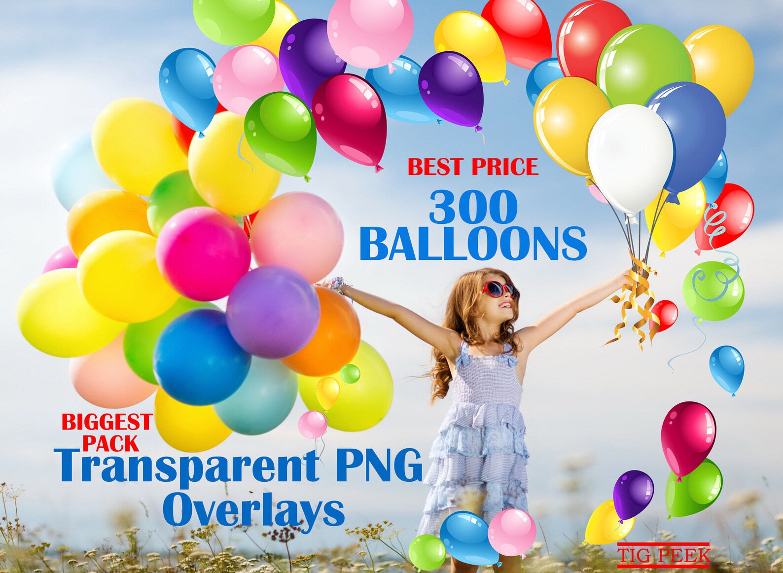 300 Balloons Photo Overlays, Photography Overlays, Photography Prop ...
