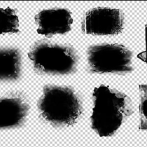 100 Painted Mask Frames, Photo Frame, Photoshop Overlay, Watercolor ...