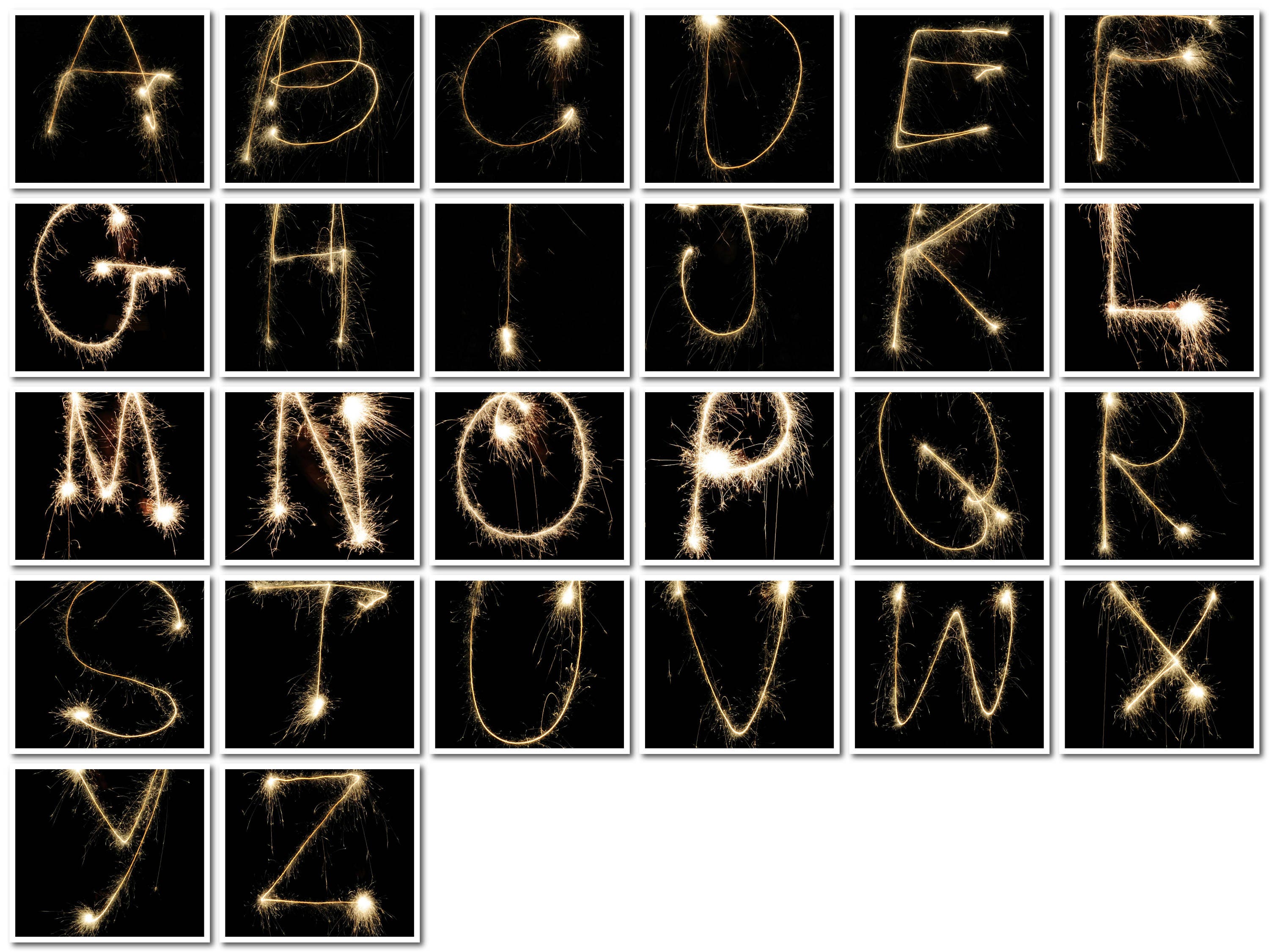 62 Sparklers Alphabet Letters and Numbers Photoshop Overlays - Etsy
