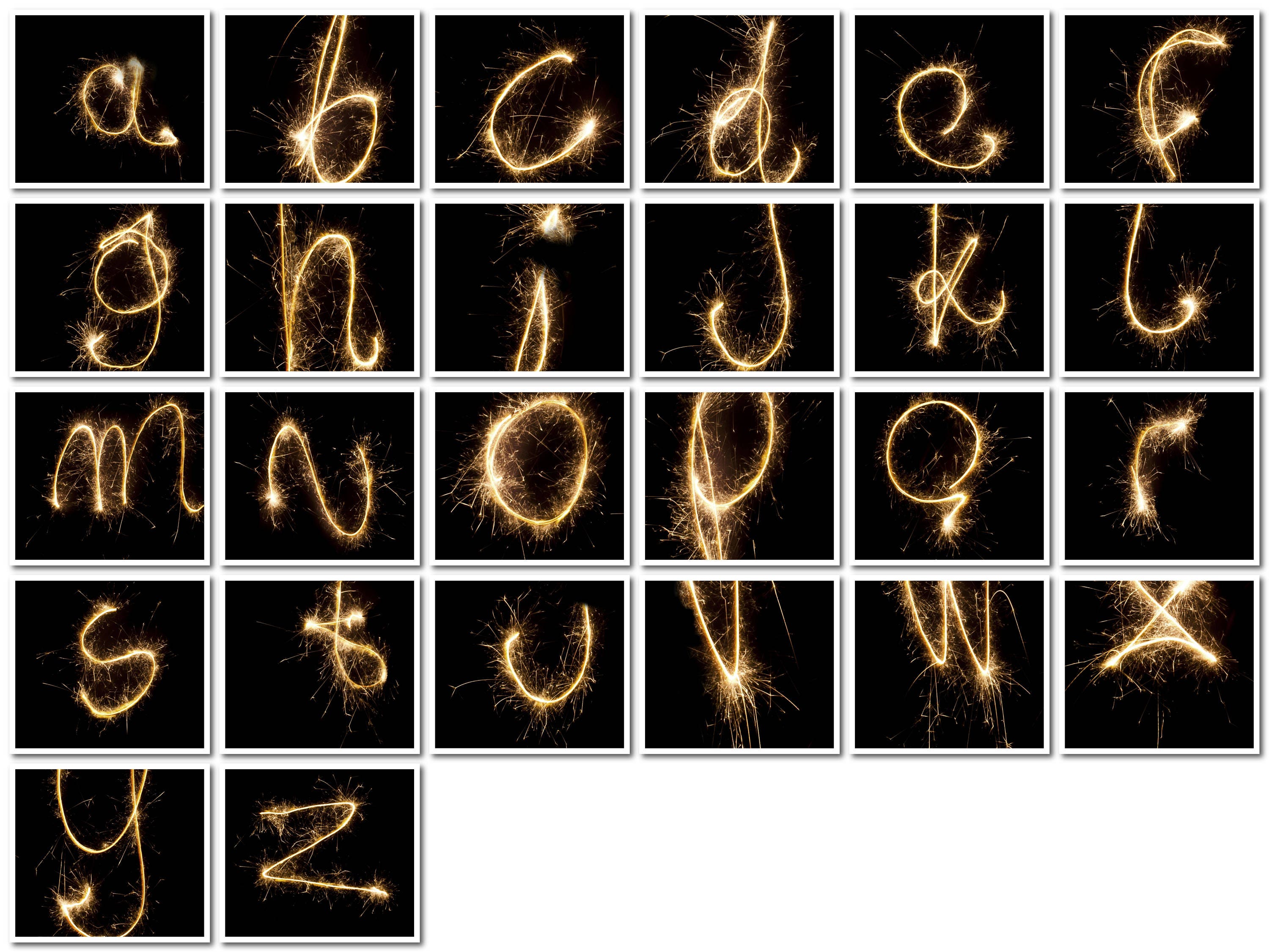 62 Sparklers Alphabet Letters and Numbers Photoshop Overlays - Etsy