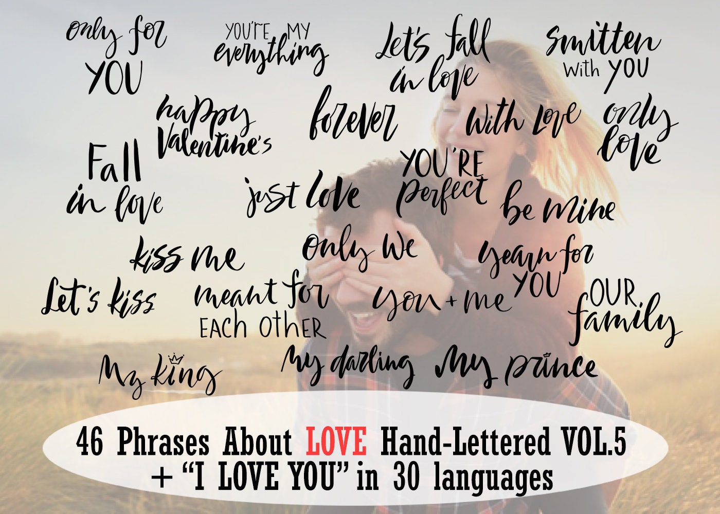 50 Love Quote Overlays VOL.5 Hand-Lettered photo overlays | Etsy