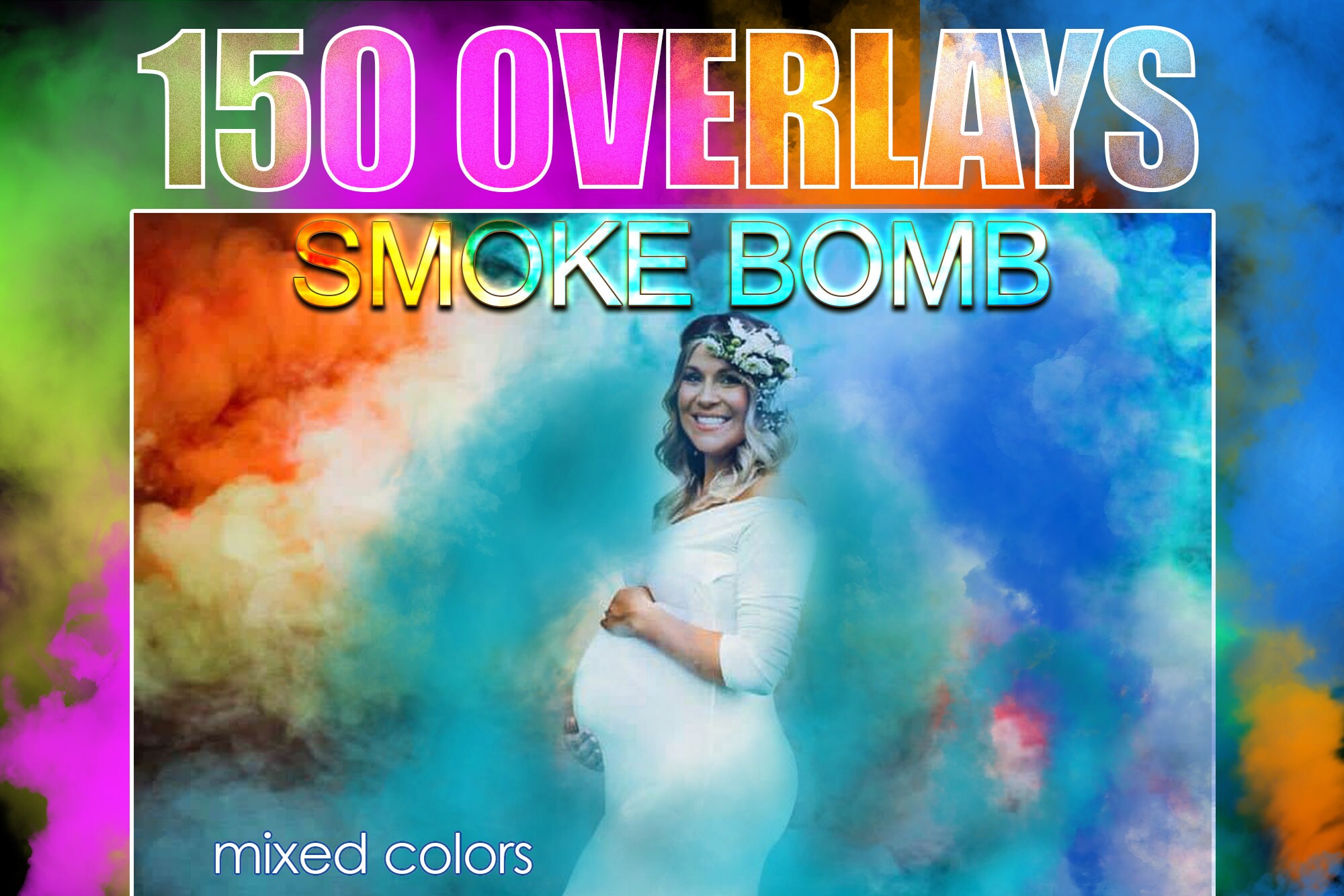 150 Colored Smoke Bomb Overlays for Photoshop Colorful Gender - Etsy
