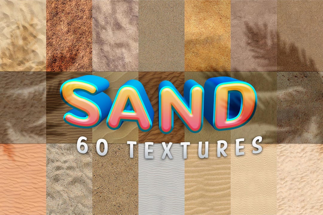 60 Sand Textures, Beach Sand Overlay, Desert Sand Dune, Tropical Beach ...