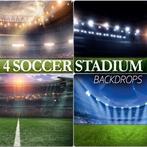 4 Sports Stadium Backgrounds Lights, Photography Backdrop, Soccer Goal ...