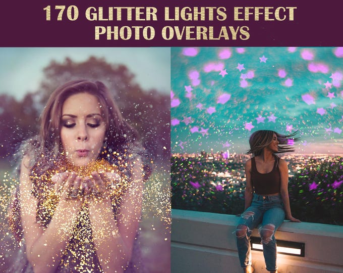 Glitter Effect Photo Overlays, Blowing Glitter Photoshop Overlays ...